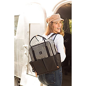 Petunia Pickle Bottom InterMix Backpack | Diaper Bag Backpack| Baby Bottle Bag for Parents | Stylish Baby Bag Organizer| Sophisticated and Spacious Backpack for On the Go Moms | Graphite/Black