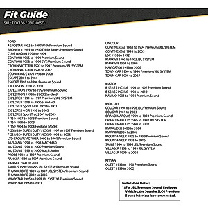 Scosche FDK106 Standard & Premium Sound Wire Harness Connector Compatible with Select 1988-2011 Ford, Lincoln, Mercury and Mazda Vehicles