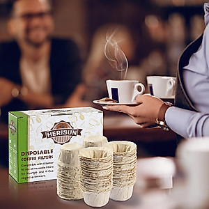 HERISUN Disposable K Cup Coffee Filters 300 Count, Coffee Filter Paper for Keurig Brewers Single Serve 1.0 and 2.0, Use with Resusable K Cup Pods, Natural