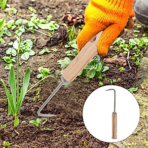 generic 2pcs Gardening Tool Single Claw Root Hook Manual Root Lifter Weeder Stainless Steel Weeds Remover Classic Weeder Garden Lawn Transplant Bonsai Tools