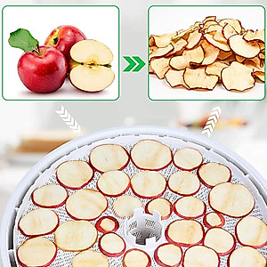 DAJAVE 16 Pack 13 Inch Round Dehydrator Sheets, Non Stick Fruit Dehydrator Silicone Mats, Reusable Steamer Mat Mesh Sheet for Fruit Dryer