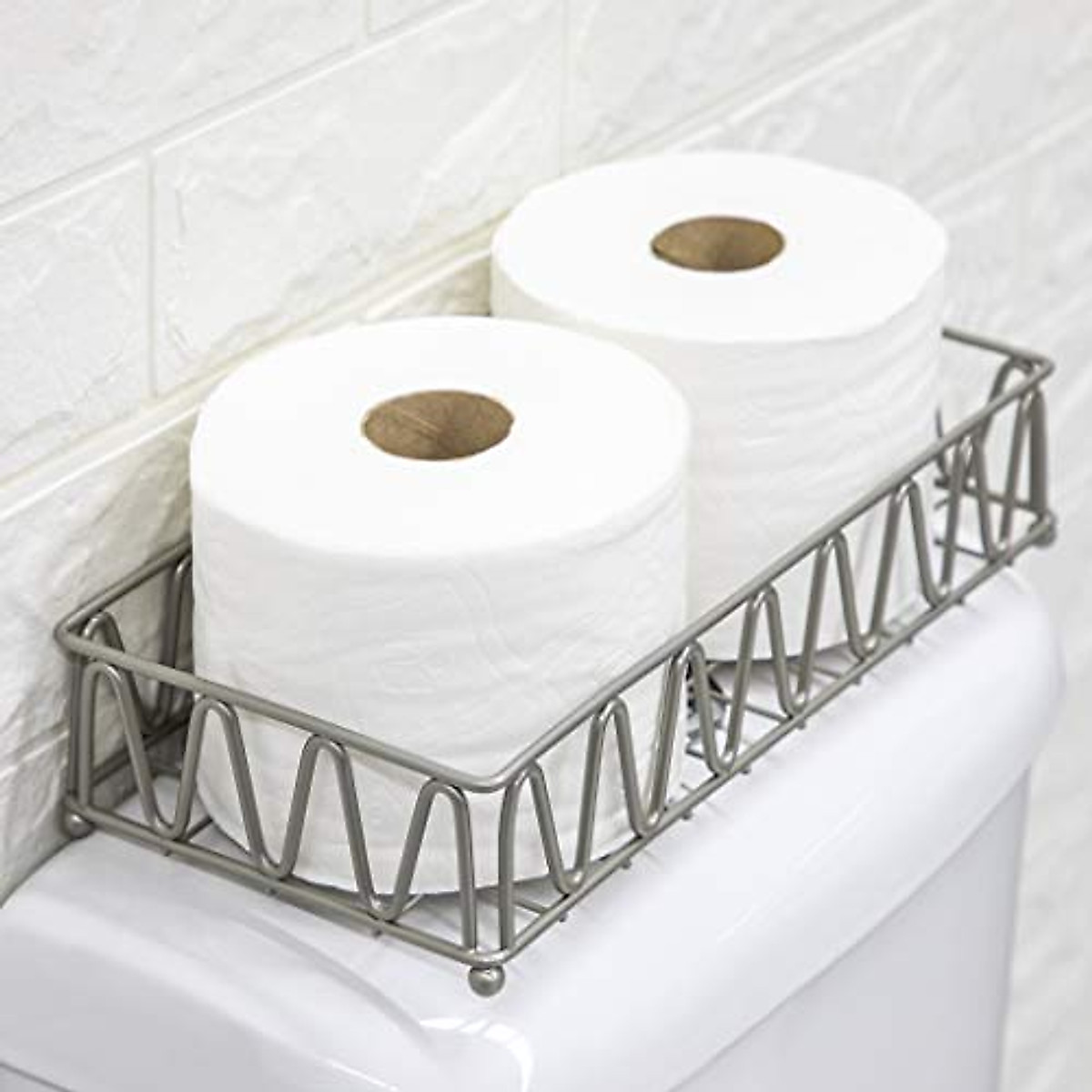 Home Zone Living Bathroom Tray | Store Hand Towels, Towelettes, and Toilet Paper | Simple Design Collection