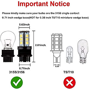 Makergroup S8 3156 Wedge Base LED Light Bulb 12V Low Voltage 3Watt Warm White 2700K-3000K for Outdoor Landscape Lighting Pathlights 6-Pack
