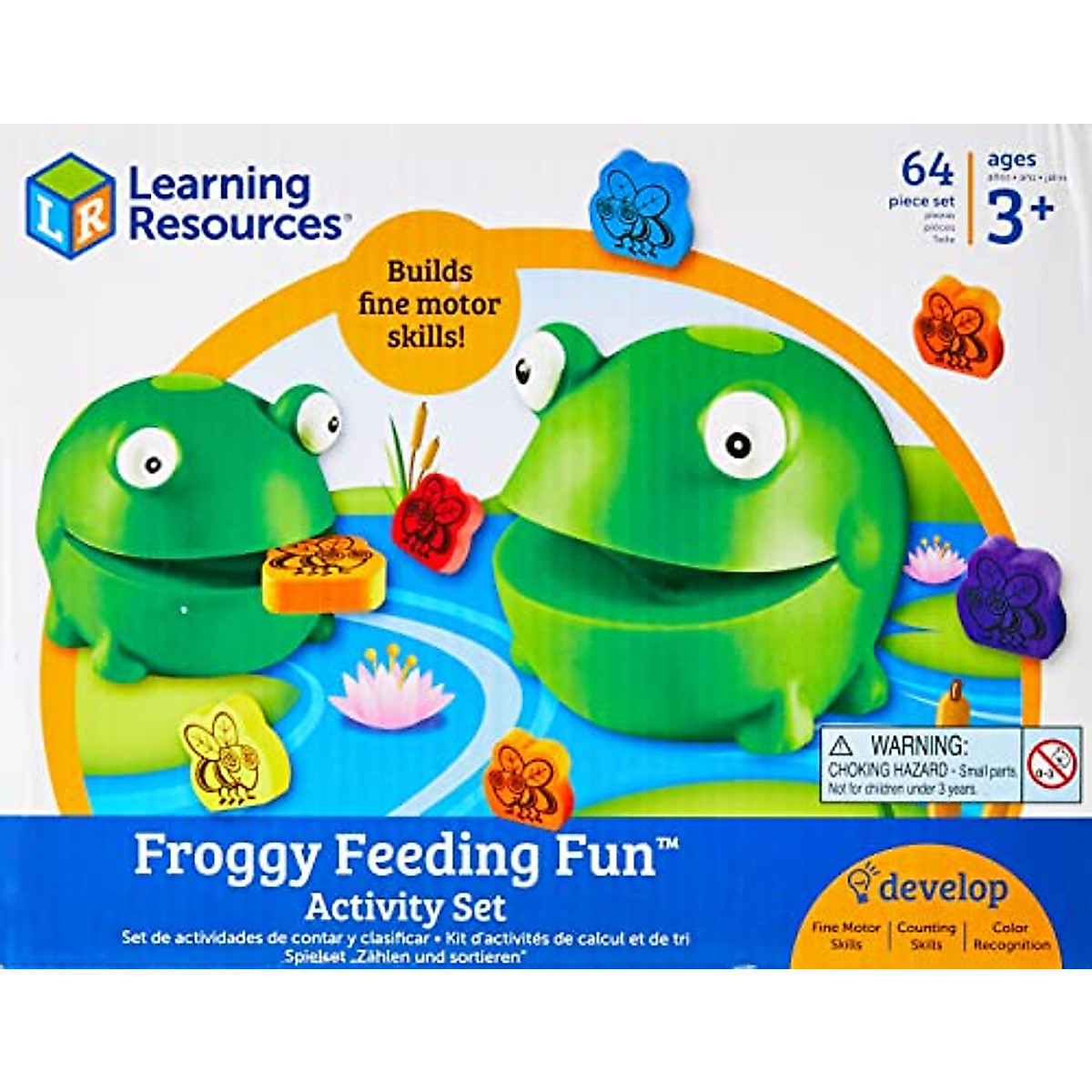 Learning Resources Froggy Feeding Fun Activity Set, Fine Motor Toy, 65 Pieces, Ages 3+