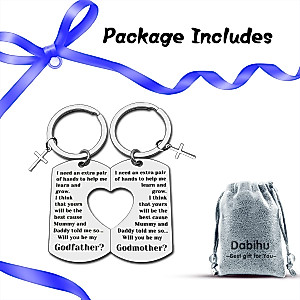 Godparent Gifts from Godchild Will You Be My Godmother/Godfather Keychain Set Godparents Proposal Gifts for Baptism Christening Gift Godparents Announcement Jewelry First Communion Gift for Godparent