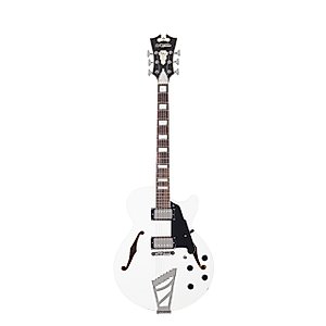 D'Angelico Premier SS Semi-Hollow Electric Guitar w/ Stairstep Tailpiece - White