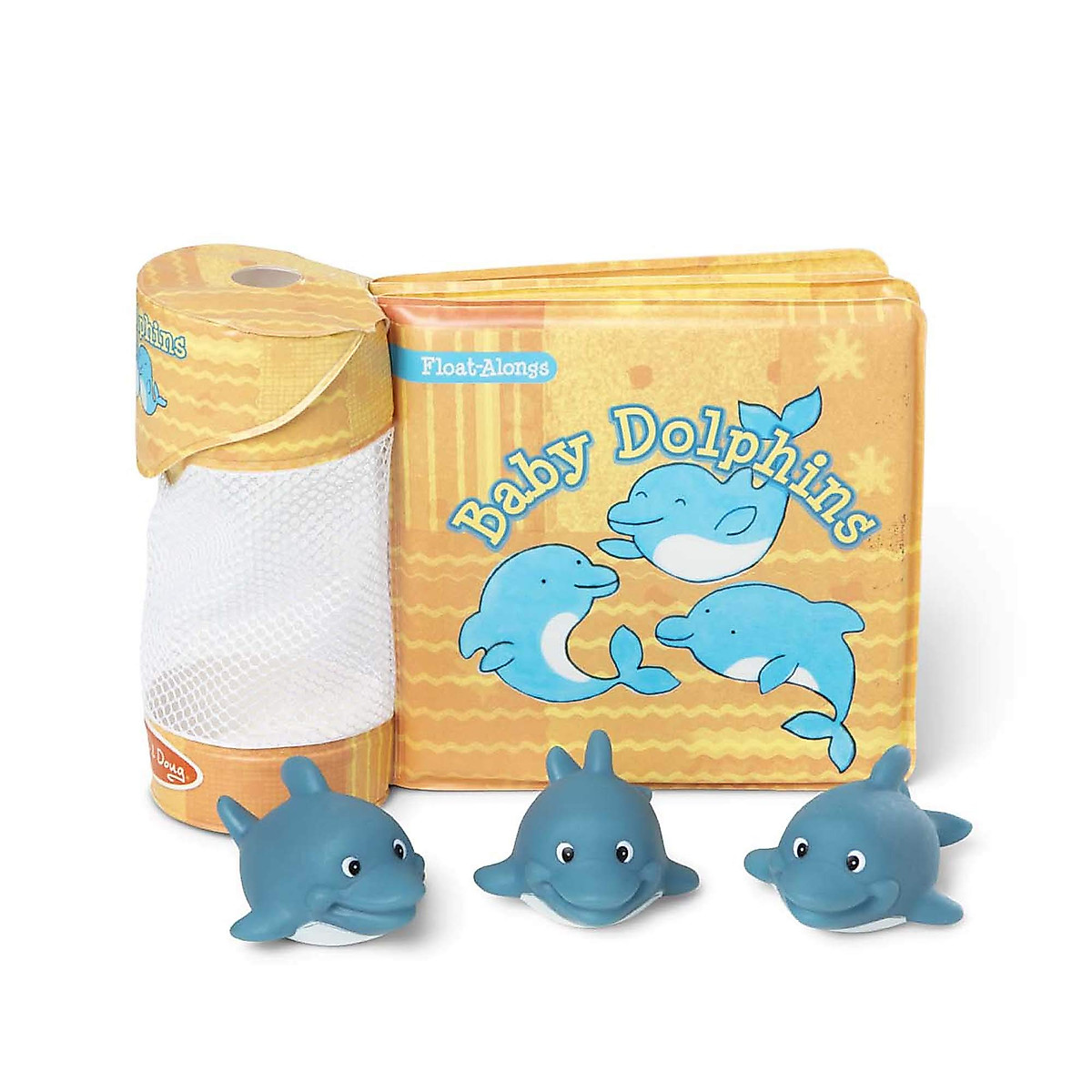 Melissa & Doug Childrenââ‚¬s Book - Float-Alongs: Baby Dolphins (Bath Book + 3 Floating Dolphin Toys)