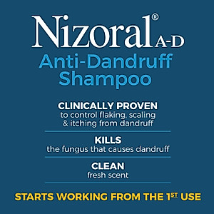 Nizoral Anti-Dandruff Shampoo 7oz and Scalp Massager Brush Bundle