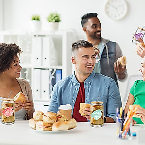 Funnymoom 10 Pcs Team Employee Christmas Appreciation Gifts 17 oz Thank You Gifts Glass Cups with Lids Straws Drinking Cup Medical Assistant Week Gifts for Emergency Nurses Accounting Women