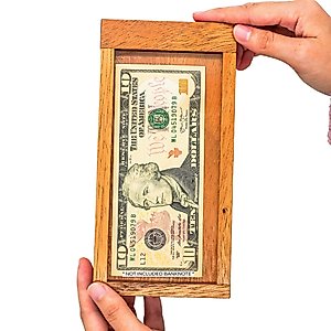 BSIRI ATM Puzzle Box for Adults- Secret Box Brain Teaser Wooden Puzzle Boxes with Hidden Compartments. Ideal Mystery Box, Money Box, Jewelry Box, 3D Puzzle Lock Box, Gift Card, and Money Puzzle Box