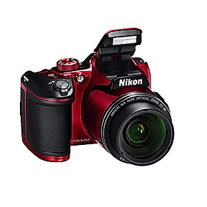 Nikon COOLPIX B500 16MP Digital Camera with 3 Inch TFT LCD Screen Nikkor Lens With 40x optical zoom wifi, Red (Renewed)