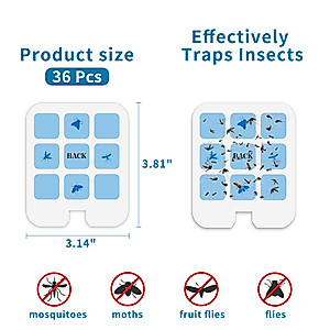 36 Pack Refill Glue Boards Compatible with Safer Home SH502 SH503, Dynatrap DT3005W DT3005W-DS3 DT23005-06, Indoor Plug-in Sticky Traps for Gnat, Fly, Mosquito, Moth..., Pet & Kid Safe, Value Package