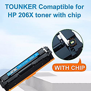 206X Toner Cartridges 4 Pack Compatible Replacement for HP 206X 206A W2110A W2110X Work with HP Color Pro MFP M283fdw M283cdw M255dw M283 M255 Toner Printer (Black Cyan Yellow Magenta)