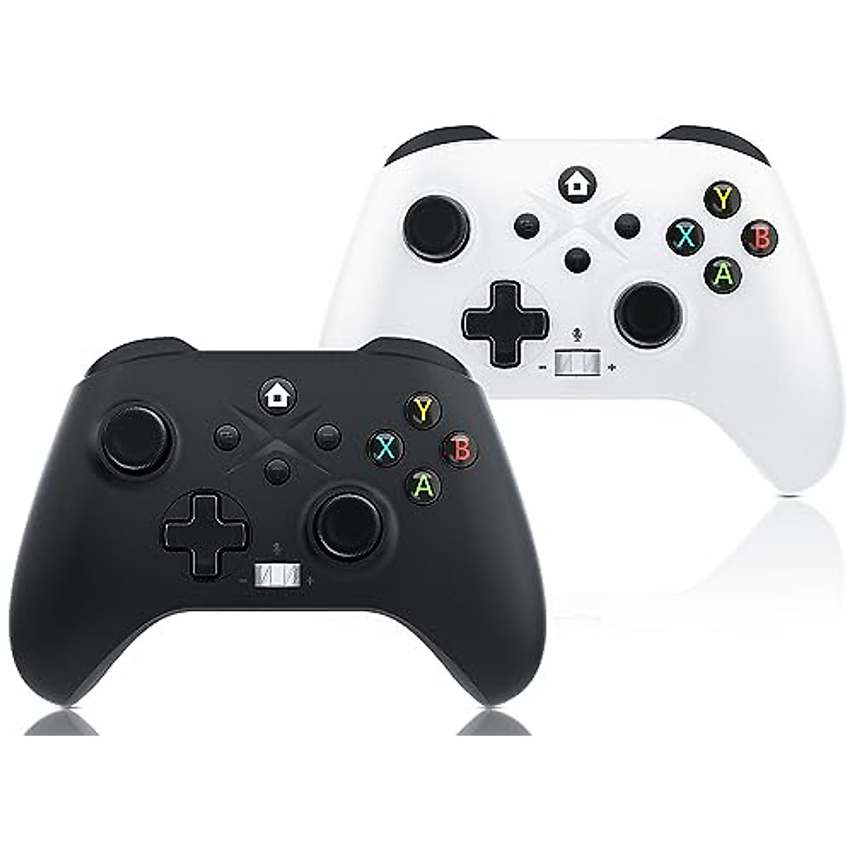 Gamrombo 2 Pack Wireless Controller Replacement for Xbox One, Compatible with Xbox One X/S, Xbox Series X/S, PC Windows 10 11 with Audio Jack & Volume Button/Turbo/Macro/Motion Control & Dual Shock (Black+White)