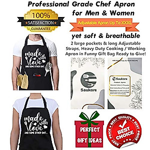 Saukore Funny Aprons for Women Men, Novelty Kitchen Cooking Apron with 2 Pockets, Cute Baking Gifts for Bakers - Birthday Housewarming Mothers Day Apron Gifts for Mom Wife Sister Grandma