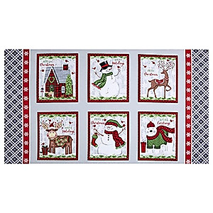 Snow Merry Blocks 24" Panel Multi, Fabric