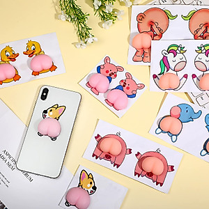 14 Pieces 3D Cartoon Car Sticker Decorative Mute Cute Car or Household Appliance Silicone Anti-Collision Strip Sticker for Rearview Mirror Car Door Frame Window