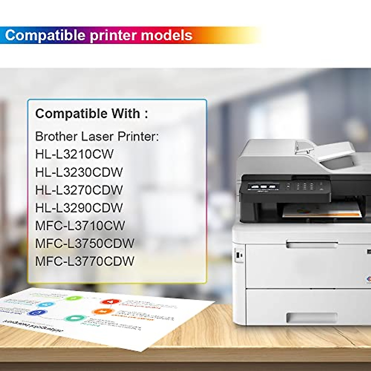 CHENPHON Compatible Drum Unit Replacement for Brother DR223CL DR223 DR-223CL use for MFC-L3770CDW MFC-L3750CDW MFC-L3710CW HL-L3290CDW HL-L3270CDW HL-L3230CDW HL-L3210CW Printer [4Pack- KCMY]