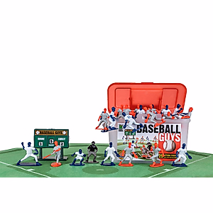 Kaskey Kids Baseball Guys - Red/Blue Inspires Kids Imaginations with Endless Hours of Creative, Open-Ended Play – Includes 2 Teams & Accessories – 29 Pieces in Every Set!