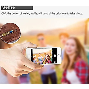 Clever Anti-Lost Wallet with Alarm, Bluetooth, Position Record (via Phone GPS) Tracker Item Finder, Cowhide Leather Locator Vintage Retro Style Trackable Intelligent Minimalist Purse (Brown, Vertical)