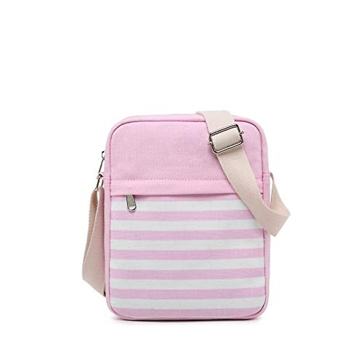 Gazigo Girls School Backpack Causal Canvas Stripe Backpack Cute Teen Backpacks For Girls School Bag (Pink)