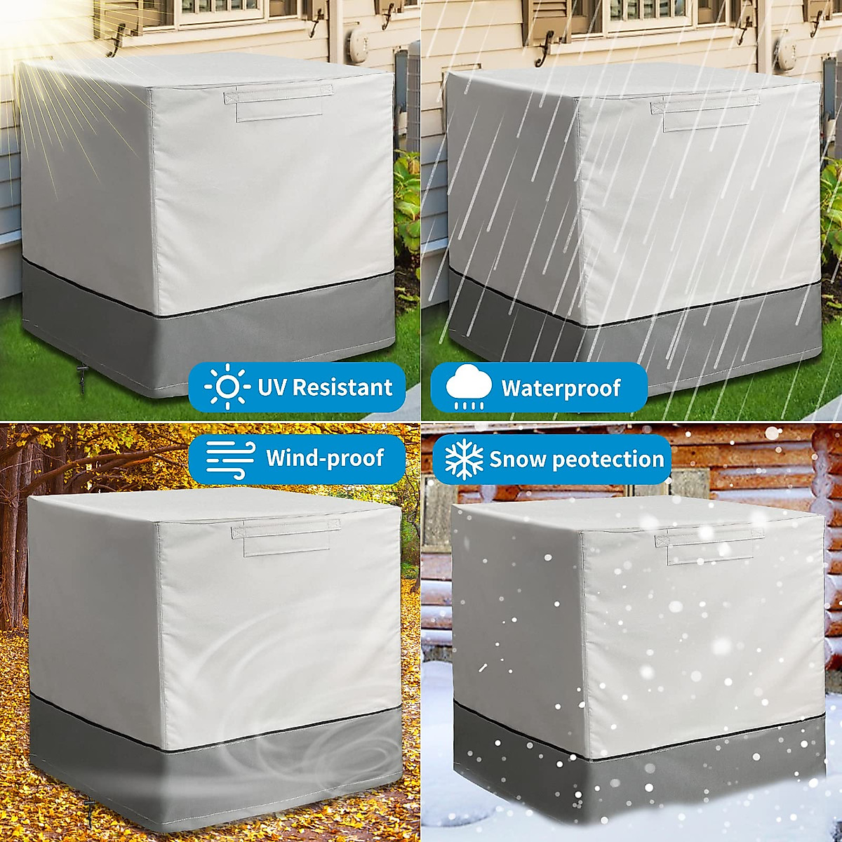 Liamoy Air Conditioner Cover for Outside Units - AC Cover Waterproof and Durable, Square Fits 30 x 30 x 32 Inches