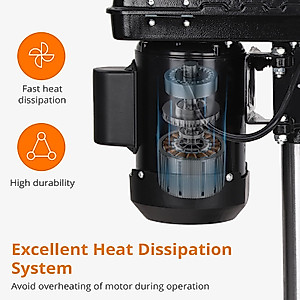 Benchtop Drill Press, 2.5Amp Bench Drilling Machine with 5-Speed Adjustable, 8 Inch Swing Distance 0-45° Tiltling Tabletop Drilling Machine for Wood, Metal