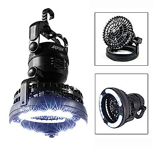 AGPtEK Electric Air Pump Bundle with 2-in-1 18 LED Portable Camping Lantern Ceiling Fan