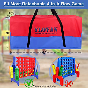 Giant Game Carry and Storage Bag, Large & Sturdy Carrying Bag for Jumbo 4 in A Row, Easily Transport / Store Life Size Game, Take Your 4-in-a-Row Anywhere (Game Not Included)