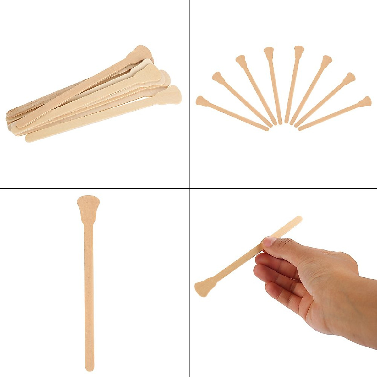 100pcs Disposable Wooden Waxing Spatulas Tongue Depressor Wax Applicator Sticks Facial Cream Spatulas Small Wood Craft Sticks for Waxing Body Hair Care