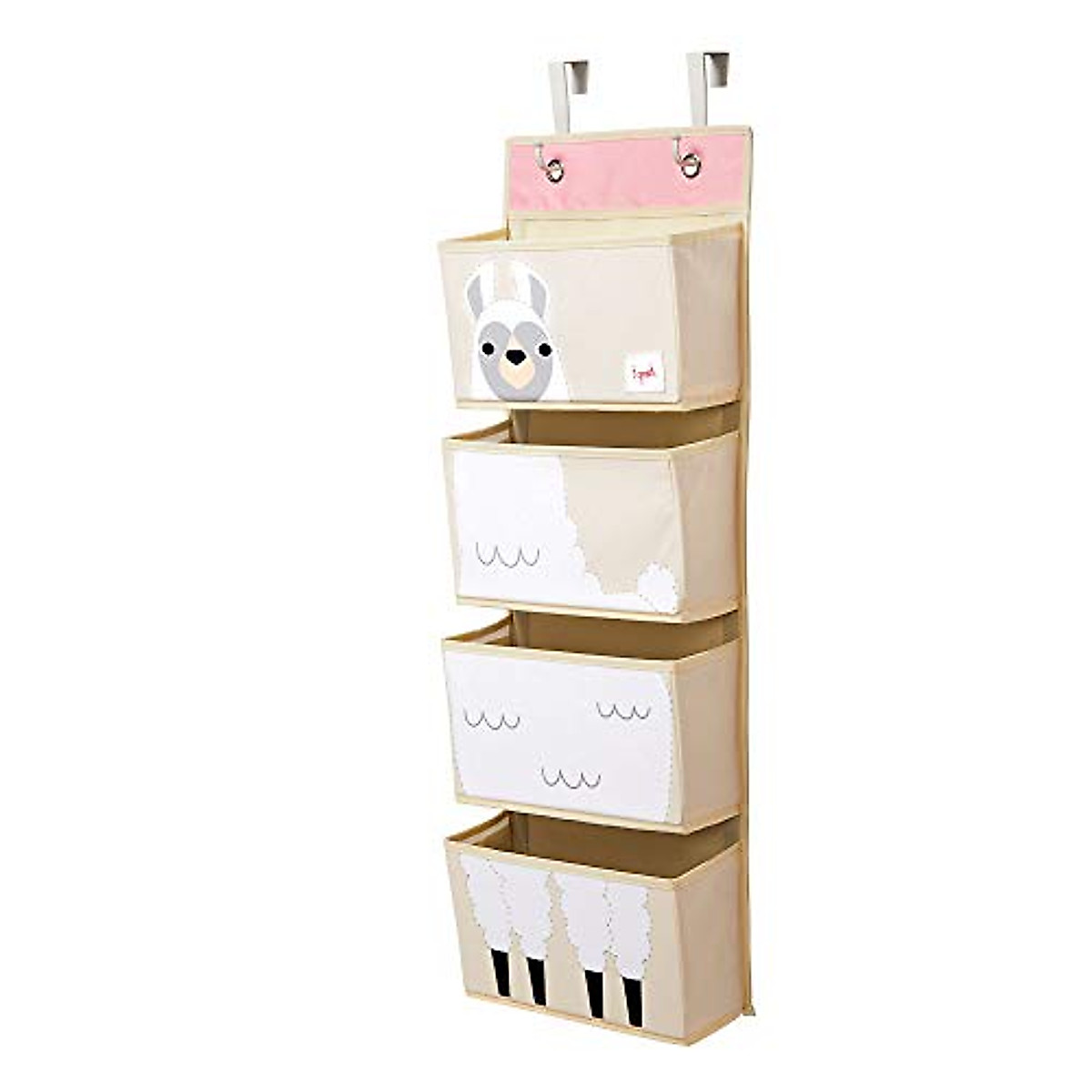 3 Sprouts Hanging Wall Organizer- Storage for Nursery and Changing Tables, Llama