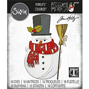 Sizzix Thinlits Die Set 16PK Winston, Colorize by Tim Holtz, 665569, Multicolour