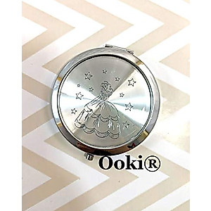 24 Elegant Princess Silver Cinderella Recuerdos para Quinceanera Sweet 15 16 Party Favors Compact Mirror Bottle Opener Keychain Baptism