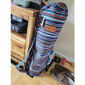 ELENTURE Yoga Mat Bag for 1/4-Inch 1/3-Inch Thick Exercise Yoga Mat, Exercise Yoga Mat Carry Bag with Pockets for Yoga Block Yoga Pants Yoga Socks Yoga Accessories