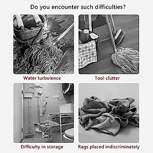 Mop Storage Racks Broom and Mop Rack Can Be Moved,Movable Floor Standing Mop Broom Holder Cleaning Tool Cart,Cleaning Tool Cart,Wet Mop Drain Rack Garden Tool Hanger Shelf with Wheels, Hanging Bro