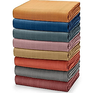 8 Pack Baby Muslin Swaddle Blankets Soft Neutral Receiving Baby Blankets Muslin Baby Swaddles Large 47 x 47 Inches for Boys and Girls Ideal Newborn (Vintage Color)