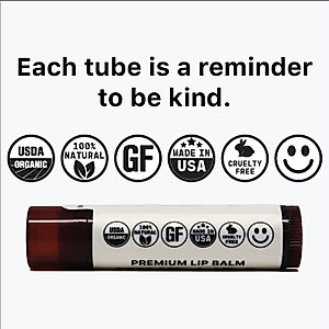 Kind Lips Lip Balm, Nourishing Soothing Lip Moisturizer for Dry Cracked Chapped Lips, Made in Usa With 100% Natural USDA Organic Ingredients, Unscented Flavor, Pack of 2