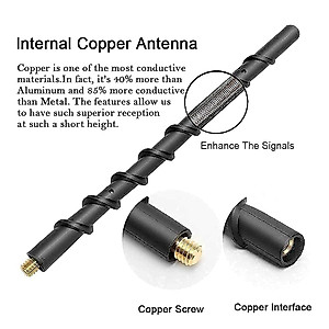 VOFONO 13 Inch Antenna for Jeep Wrangler Gladiator 2007-2024, Short Antenna Upgrade for Jeep JL JK Radio Antenna Rubicon Sahara Unlimited Sport Willys 4xe Mojave High Altitude Jeep Accessories