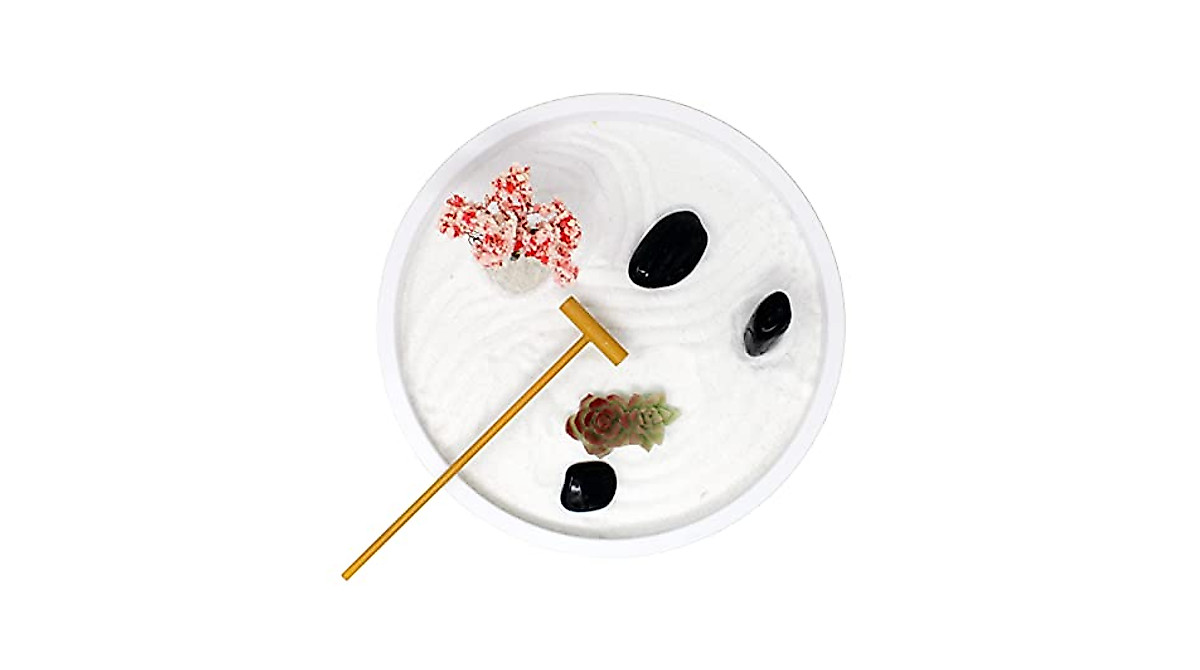 Nature's Mark Mini Zen Garden Kit for Desk - Find Your Calm
