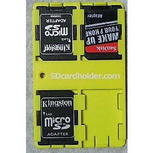 Standard SD Card Holder Credit Card Size Secure Digital Memory Card Case (Yellow)