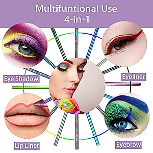 RDGWFB 21 Colors Eyeliner Pen Set, Eyeliner Pencil Set, Waterproof Colorful Eyeliner Kit Long Lasting Eyeshadow Pencil Eye&Lip Liner Professional Eye Makeup Set Pearl Eye Liner for Women