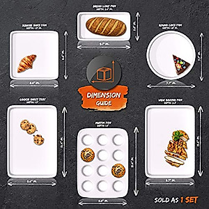 Nutrichef 6-Pcs Kitchen Oven Baking Pans Non-Stick Sheets Set, Attractive Green Pans & White Inside, Quality Kitchenware for Cooking & Baking Cake