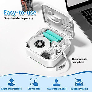 Odaro Q30 Wireless Bluetooth Mini Label Maker Portable Label Printer for iOS & Android, for Home, Office, Small Business (White)
