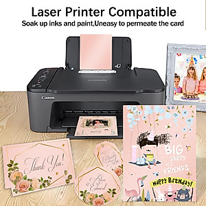 24 Sheets Pink Shimmer Cardstock 8.5 x 11 Iridescent Paper, Goefun 80lb Card Stock Printer Paper for Invitations, Certificates, Crafts, DIY Cards