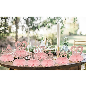 8 Pcs Bridal Shower Honeycomb Centerpieces Bridal Shower Table Decorations Bridal Party Decorations Bachelorette Party Decor Supplies Rose Gold