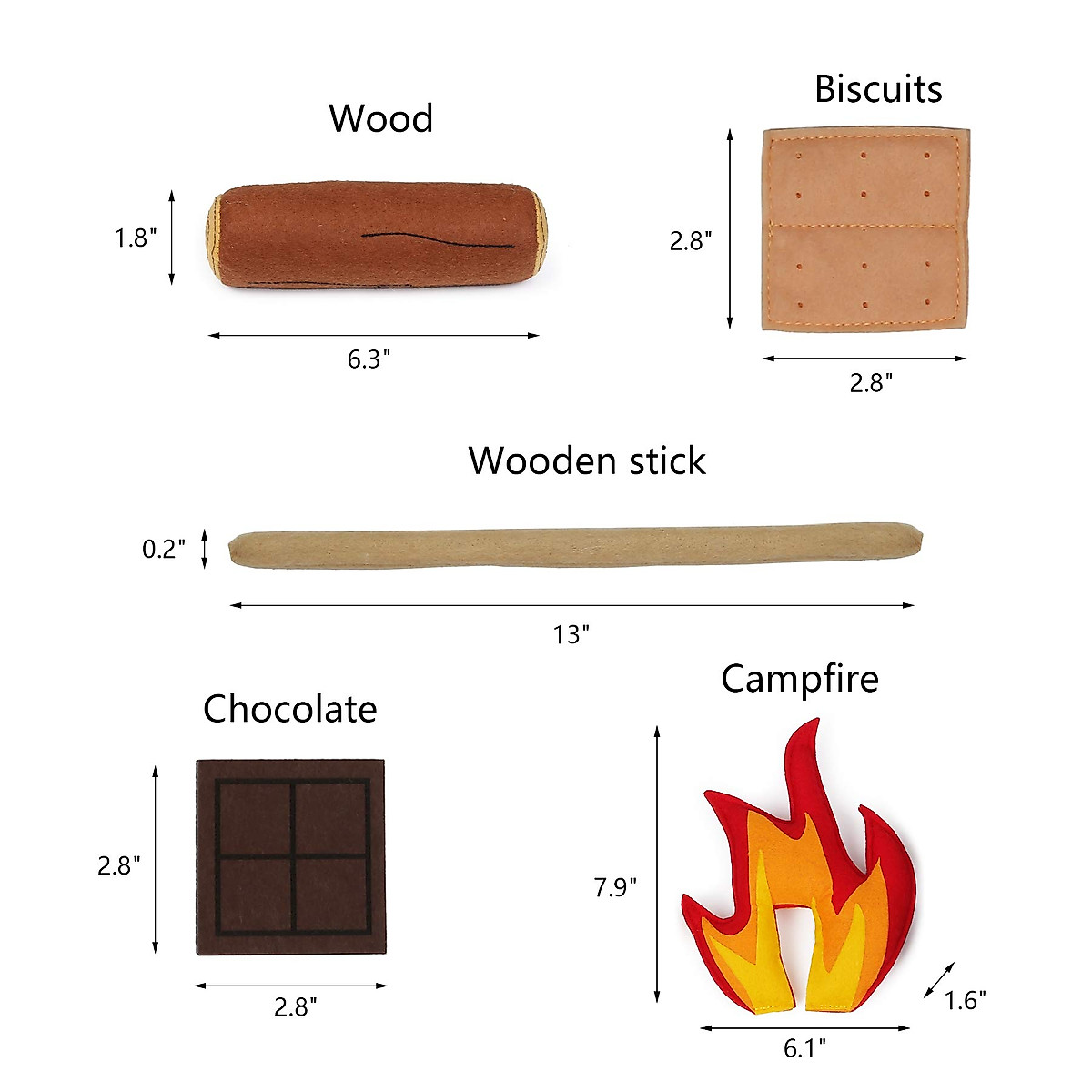 UANDME 21pcs Pretend Camping Play Set Safe Campfire Toys for Kids Dramatic Play Toys for Boys and Girls Doll Camping for Preschoolers