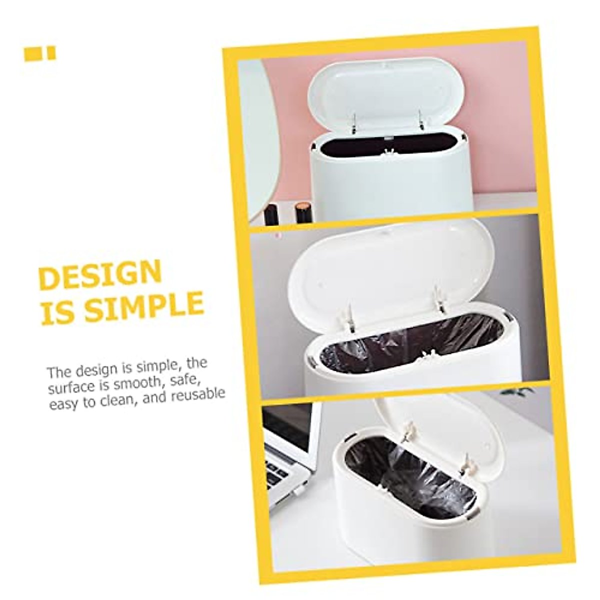 ANDRESLAD Garbage Can Trash Can Wear-Resistant Trash Bucket Trash Supply Trash Accessory Mini Table Waste Paper Garbage Small Trash Bucket Trash Home Supplies Convenient Trash Bin
