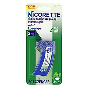 Nicorette 2 mg Mini Nicotine Lozenges to Help Quit Smoking - Mint Flavor Stop Smoking Aid, 20 Count