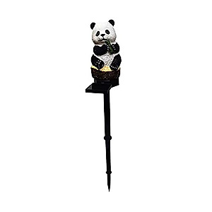 Pannow Outdoor Solar Panda Lights, Solar Powered LED Lovely Panda Light, Waterproof Resin Garden Decorative Lighting Lamp for Garden Landscape Camping Patio Lawn Yard Pathway Porch Backyard Decor