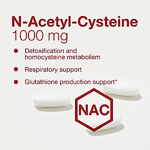 PROTOCOL FOR LIFE BALANCE NAC N-Acetyl Cysteine 1000mg - Glutathione Production & Respiratory Function - 120 Tabs